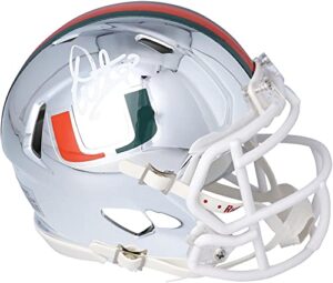 warren sapp miami hurricanes autographed riddell chrome speed mini helmet - autographed college mini helmets