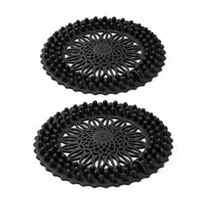 hair catcher, drain hair catcher, shower drain hair catcher, silicone hair stopper, strainer drain protector, plastic drain protector, suited for kitchen bathroom bathtub sink, 2 pcs (black)