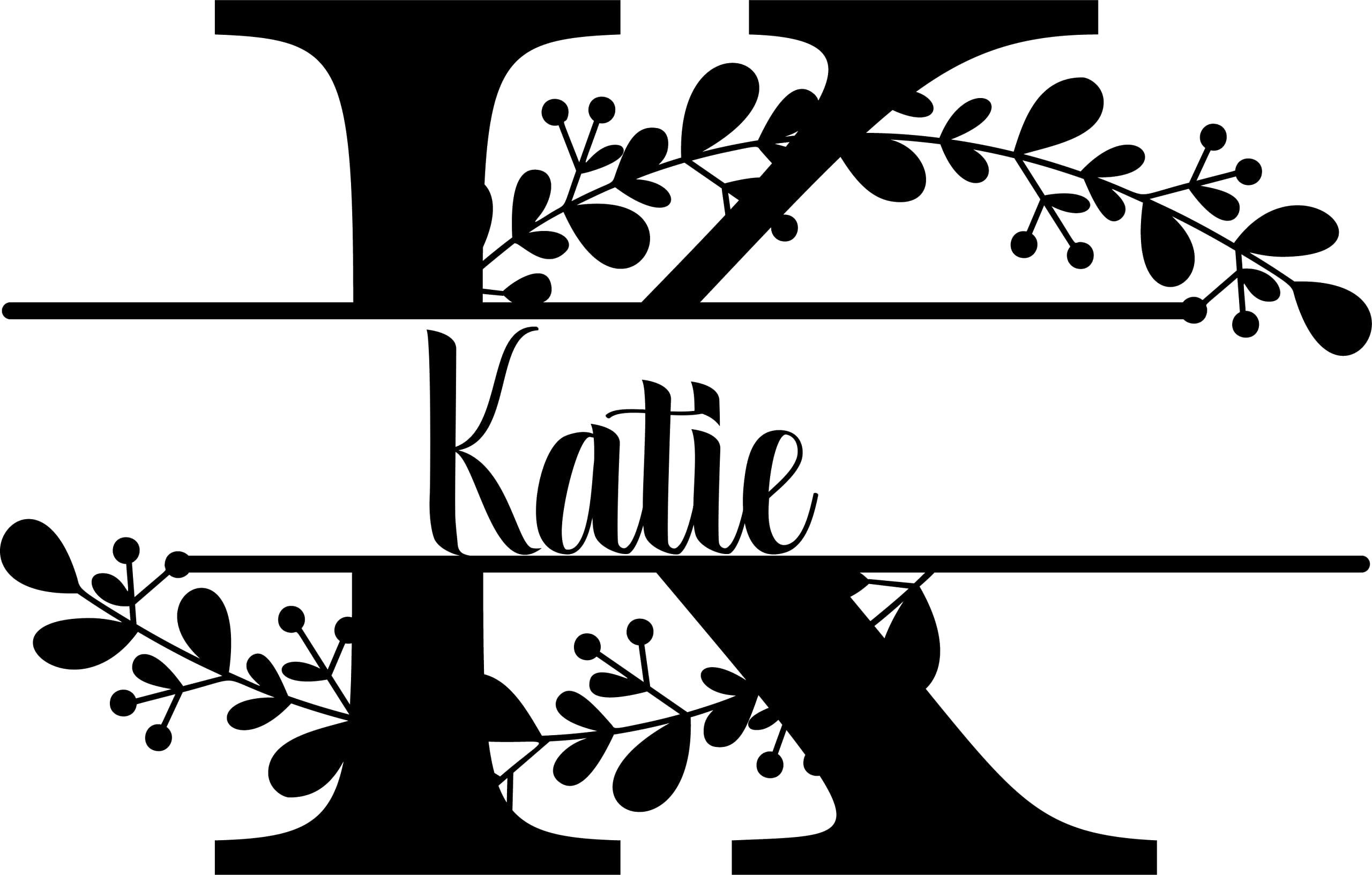 Vinyl Name Split Monogram Decals Style 5 - Custom & Personalize - Many Colors & Sizes - Shay's Creative Expression