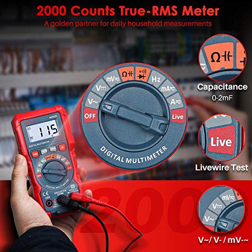 AstroAI 33D DC Current Digital Multimeter and New TRMS 2000 Counts AC/DC Current Voltage Resistance Capacitance Continuity Meter