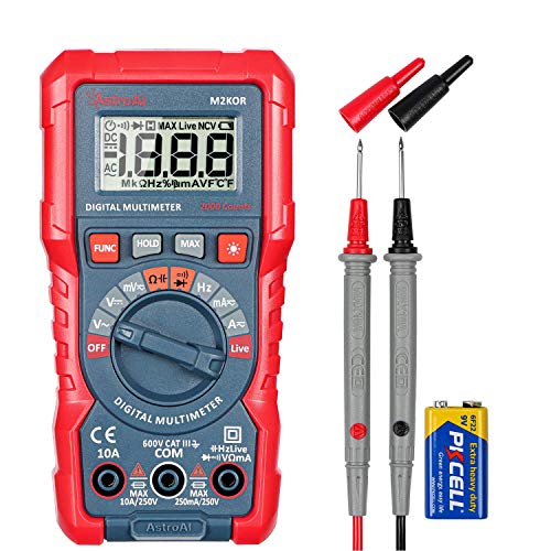 AstroAI 33D DC Current Digital Multimeter and New TRMS 2000 Counts AC/DC Current Voltage Resistance Capacitance Continuity Meter