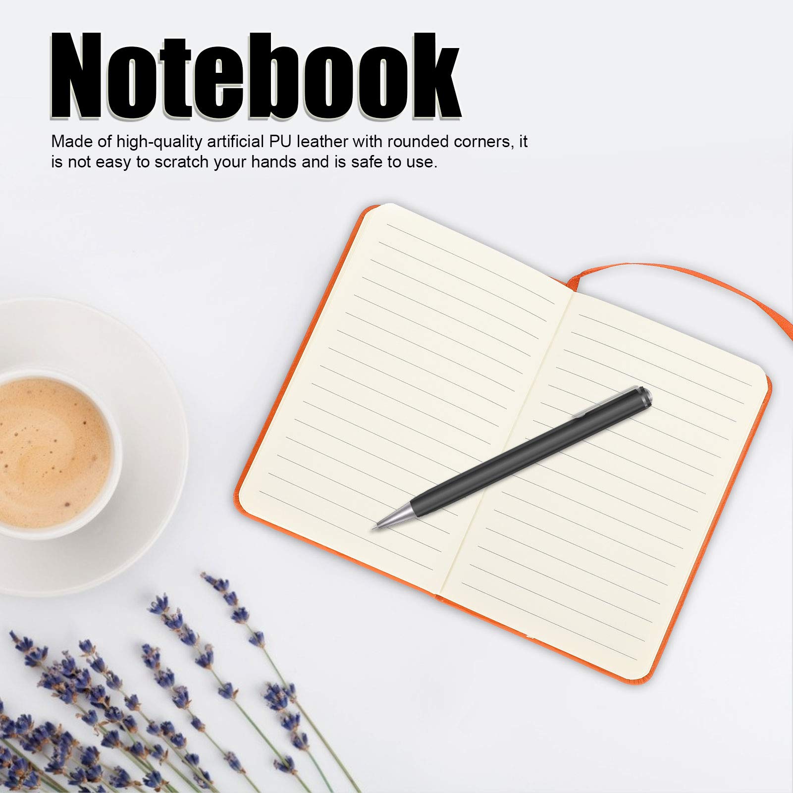 VINGVO Notebook, Eye Protection Hardcover Notepad Environmentally Friendly Ink Paper for Diary for Gratitude Diary for Writing for Office Notes(Orange)