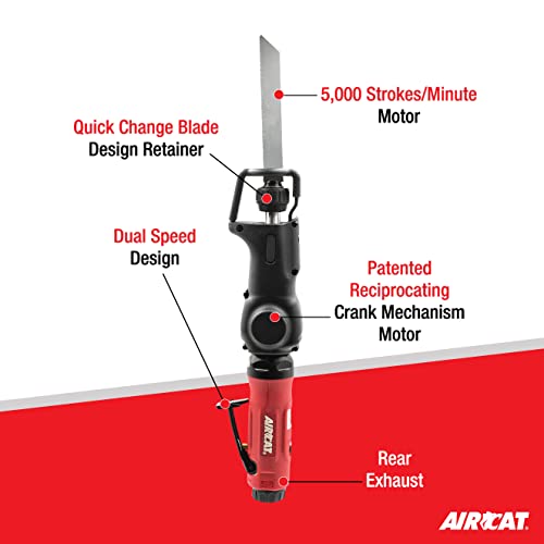 AIRCAT Pneumatic Tools 6355: Low Vibration Reciprocating Air Saw 5,000 Strokes per Minute