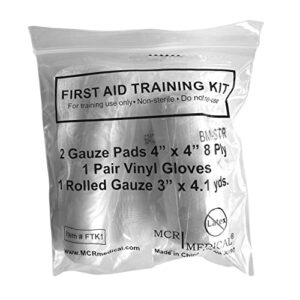 box of 100 first aid training kits, basic, mcr medical