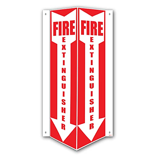 3D Fire Extinguisher Sign, 12"x 4"x 4" Fire Projection Wall Sign, Pre-Drilled Mounting