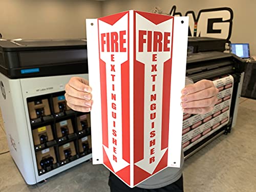 3D Fire Extinguisher Sign, 12"x 4"x 4" Fire Projection Wall Sign, Pre-Drilled Mounting