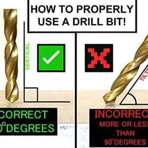 VETCO Titanium Nitride Drill Bit Set - 13 Pieces Hex Shank Quick Change Speed Lock Wood Plastic Aluminum