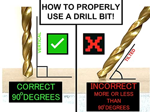 VETCO Titanium Nitride Drill Bit Set - 13 Pieces Hex Shank Quick Change Speed Lock Wood Plastic Aluminum