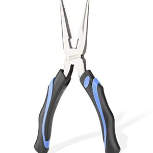 URASISTO 6-Inch Long Needle-Nose Side Cutting Pliers with Heavy Duty Nickel Chromium Steel Construction