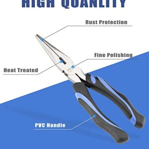 URASISTO 6-Inch Long Needle-Nose Side Cutting Pliers with Heavy Duty Nickel Chromium Steel Construction