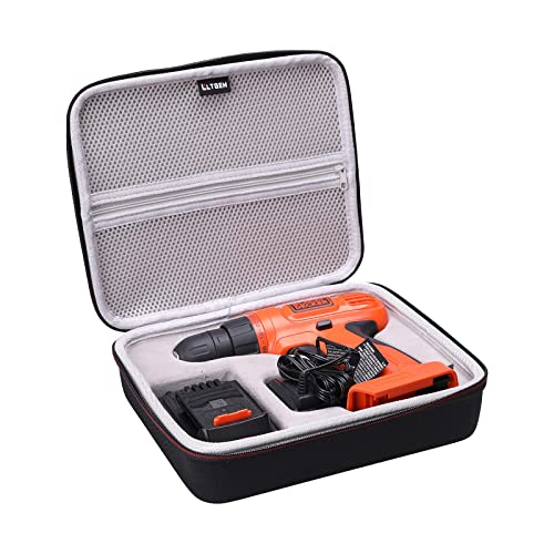 LTGEM EVA Hard Case for DECKER 20V MAX Cordless Drill (LDX120C/LD120VA) and Accessories - Protective Carrying Storage Bag (Sale Case Only)