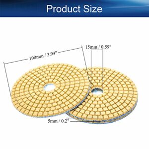 Auniwaig Diamond Polishing Pads 4 inch Wet Polishing Set,50 Grit Pads for Granite Stone Concrete Marble Floor Grinder or Polisher 3pcs