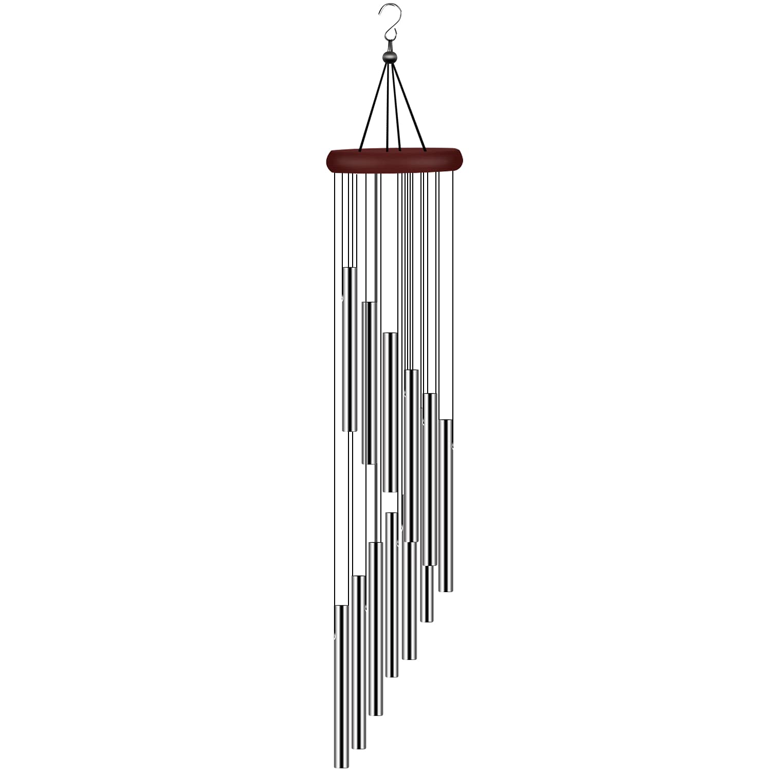 Wind Chimes for Outside, Sympathy Wind Chimes Outdoor Clearance with 12 Aluminum Alloy Tubes and Hook, Memorial Wind Chimes Gift Decoration for Home, Patio, Garden, Outdoor