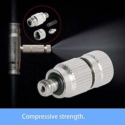 Aopin Garden Lawn Misting Nozzles Stainless Steel 0.8mm / 0.03" Orifice Atomizing Mister Sprayer Nozzle Suitable For Outdoor Cooling, Garden Irrigation, Fountain,Crop Nutrient Injection 2 Pcs