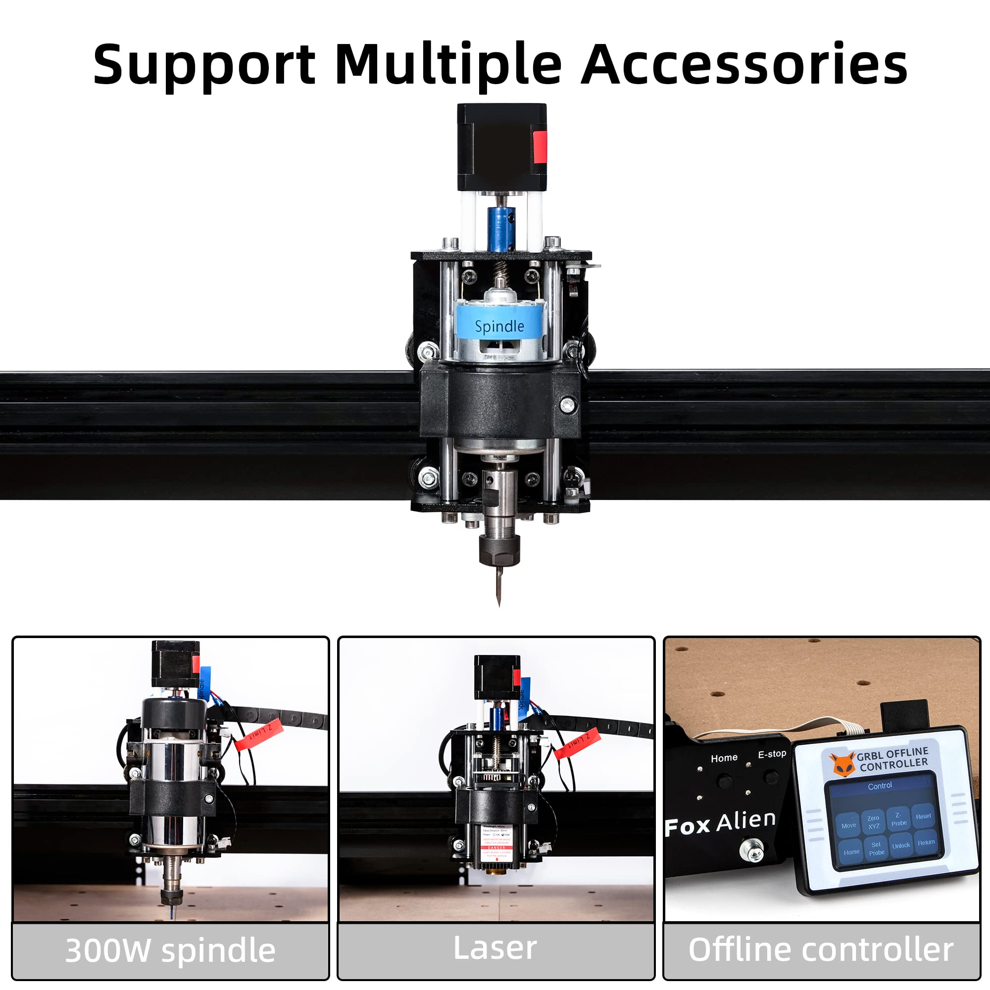 FoxAlien Masuter 4040 CNC Router Machine, 3-Axis Engraving Milling Machine 15.75x14.96” Working Area for Carving Cutting Wood Acrylic MDF Nylon