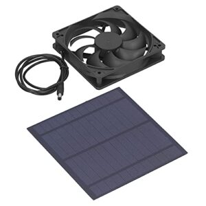 Mothinessto Solar Powered Fan, Solar Panel Kit with Fan Ventilator Monocrystalline Silicon Solar Cell Charger for Greenhouse Pet House Kennel Cooling defult