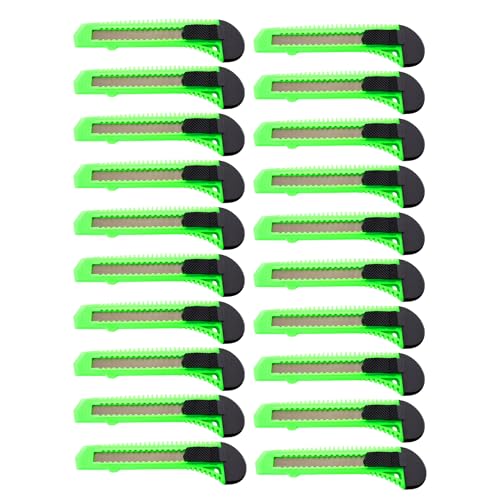 20 Safety Box Cutter Utility Knife Retractable Snap off Razor Blade NEON GREEN