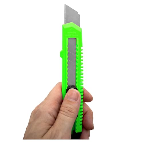 20 Safety Box Cutter Utility Knife Retractable Snap off Razor Blade NEON GREEN