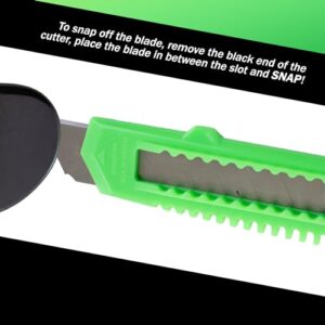 20 Safety Box Cutter Utility Knife Retractable Snap off Razor Blade NEON GREEN