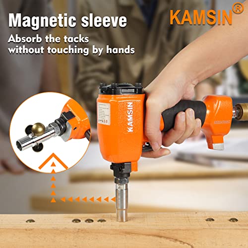 KAMSIN #1170 Pneumatic Decorative Nailer 11.7mm(7/16-Inch) Head Diameter Air Power Tack Nail Gun Finish Nailer for Upholstering, Leather Cover of Sofaofa (1170 Deco Tack Nail Gun)