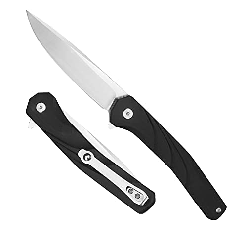 sharpken Pocket Knife, Pocket Folding Knife with D2 Steel Blade and G10 Handle + Pocket Clip.