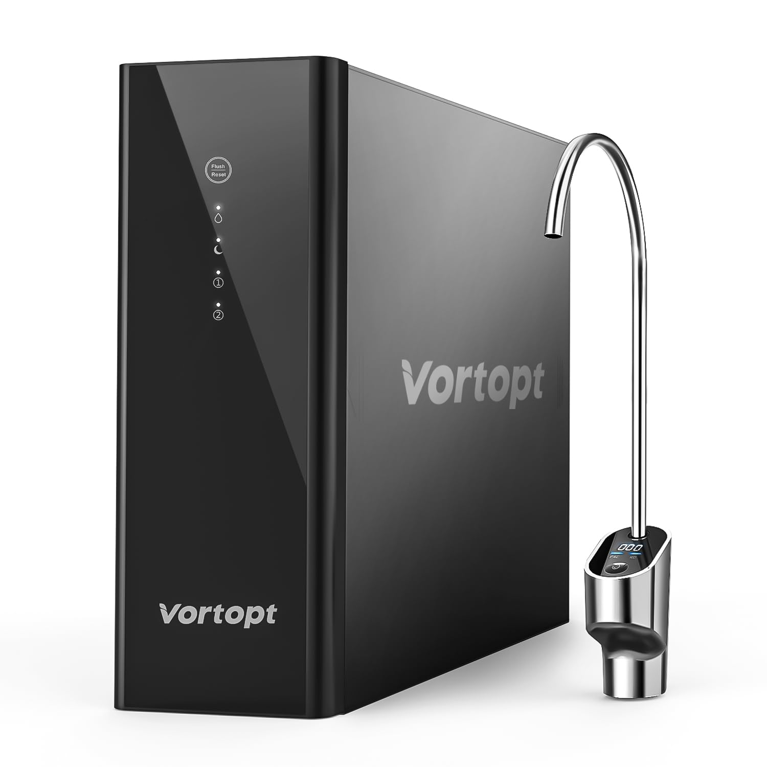 Vortopt Reverse Osmosis System Tankless - RO Water Filter System Under Sink,600GPD Fast Flow,TDS Reduction,1.5:1 Pure to Drain,Smart Facuet Reminder,Water Purifier,QR03