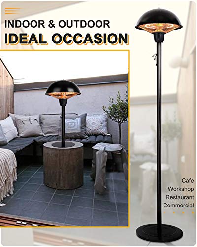 Star Patio Outdoor Heater, Outdoor Heater, 1500W Infrared Heater with Dome Shape and Hammered Bronze Finish, Adjustable Height Outdoor Heater, STP1566-B-S-N1