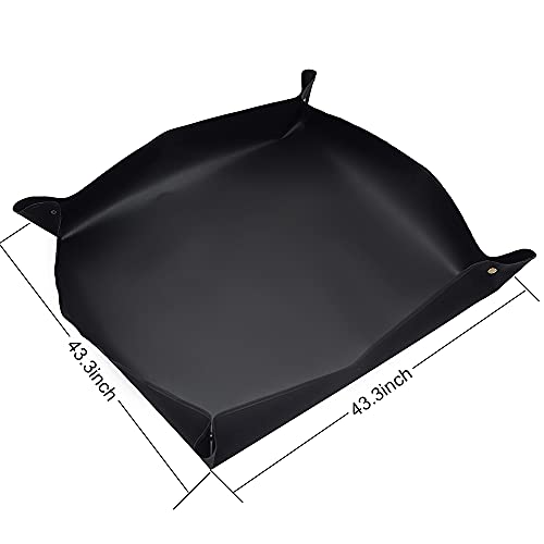 Poocar 39.3X.39.3 inches Plant Repotting Mat Tidy Square Portable Indoor Gardening Mat Foldable Plant Transplanting Tarp Waterproof Potting Tarp Black