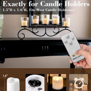 Homemory 12Pack Timer Remote Control Flameless LED Votive Candles, 1.5" x 1.6" Long Lasting Battery Operated Tea Light, Electric Fake Candles in Warm White for Wedding, Festival Celebration Decor