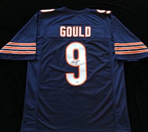 robbie gould signed autographed blue football jersey beckett coa - size xl - chicago bears legendary kicker