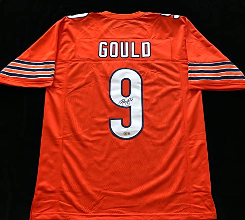 Robbie Gould Signed Autographed Orange Football Jersey Beckett COA - Size XL - Chicago Bears Legendary Kicker