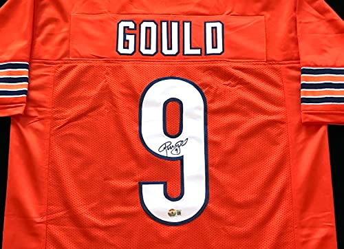 Robbie Gould Signed Autographed Orange Football Jersey Beckett COA - Size XL - Chicago Bears Legendary Kicker