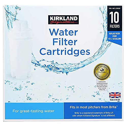 EMS Kirkland Signature Water Filter Cartridges for Brita Pitchers, 10 Refills, 10 Count (Pack of 1)