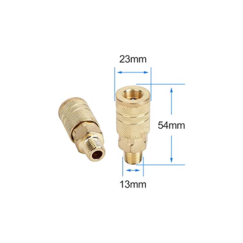 hynade Air Hose Fittings,1/4" NPT Air Coupler and Plug Kit,13 Pieces Universal Quick Connect Air Fittings,Brass Quick Connect Set for Air Tools(13 pcs)