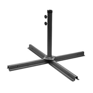 WO Home Furniture Portable Beach Patio Sunshade Stand Umbrella Base Stand Holder, Steel Universal Cross Base Stand Anchor Kit (Stand Only) (Black)