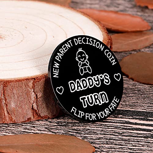 Funny Decision Coin New Mom Dad To Be New Parent Gifts for Pregnant Women First Time Mommy Daddy Birthday Gift for Men Husband Wife Expecting Mother Fathers Day New Baby Present Double-Sided Christmas