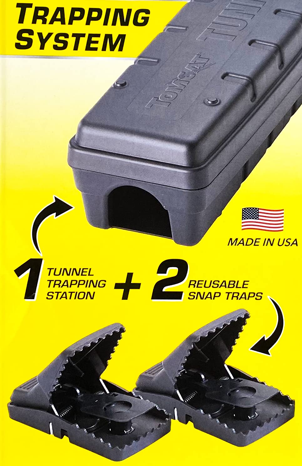 Tomcat Motomco Tunnel Trapping System - Full CASE Bait Station and Trap Station Includes 8 Individual Reusable Snap Traps | 4 Individual Tunnels in Set | Made in USA