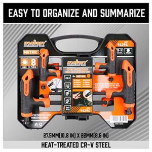 HORUSDY 8-Piece T-Handle allen wrench set, Metric Long Arm Ball End Hex Key Wrench Set, (2-10) mm