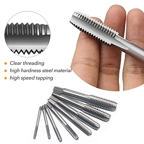 20 PCS Tap and Die Set - Metric Size M3, M4, M5, M6, M7, M8, M9, M10, M12 Tap Set and Die Set Threads Tapping Threading Tool Kit with Wrench Handle, Storage Box