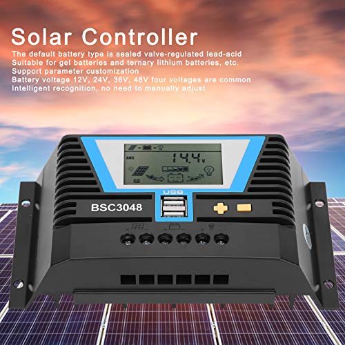 Photovoltaic System Controller, 12v/24v/36v/48v Renewable Energy Charge Controller, Solar Generator Controller for Solar Panel System