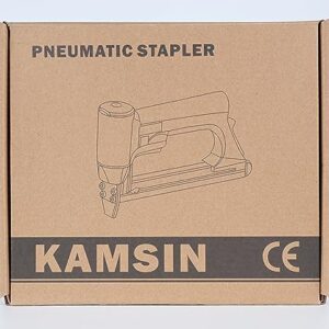 KAMSIN K7116 22 Gauge Pneumatic Upholstery Staple Gun 3/8-Inch Crown 71 Series Air Power Fine Wire Stapler 1/4-Inch to 5/8-Inch Leg Length Upholstery Stapler Furniture Stapler for Fabric, Upholstering