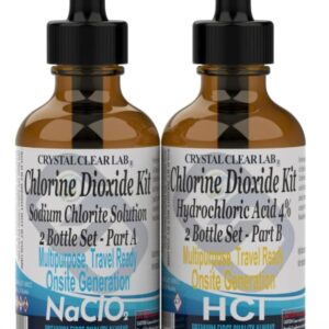 Crystal Clear Lab CD Kit with Hydrochloric Acid 4-5% (HCl) : Sodium Solution 2 Part A and B, 4 Fl Oz, Pack of 2