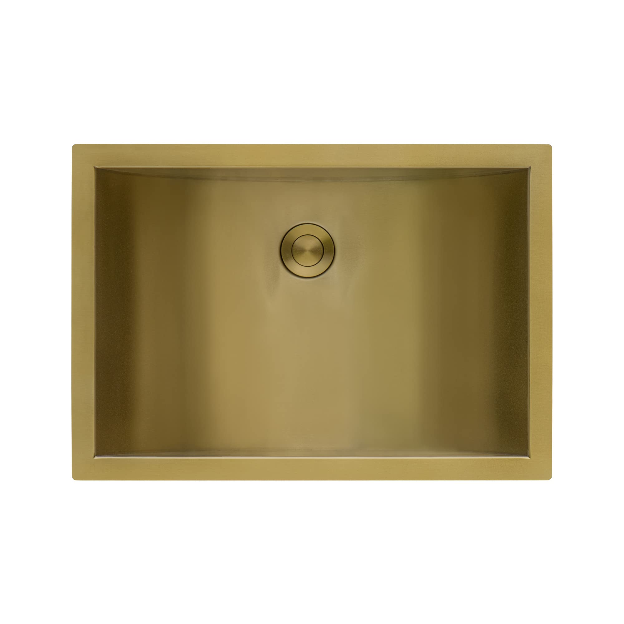 Ruvati Satin Gold Brass Tone Undermount Bathroom Sink 16 x 11 inch Stainless Steel - RVH6107GG