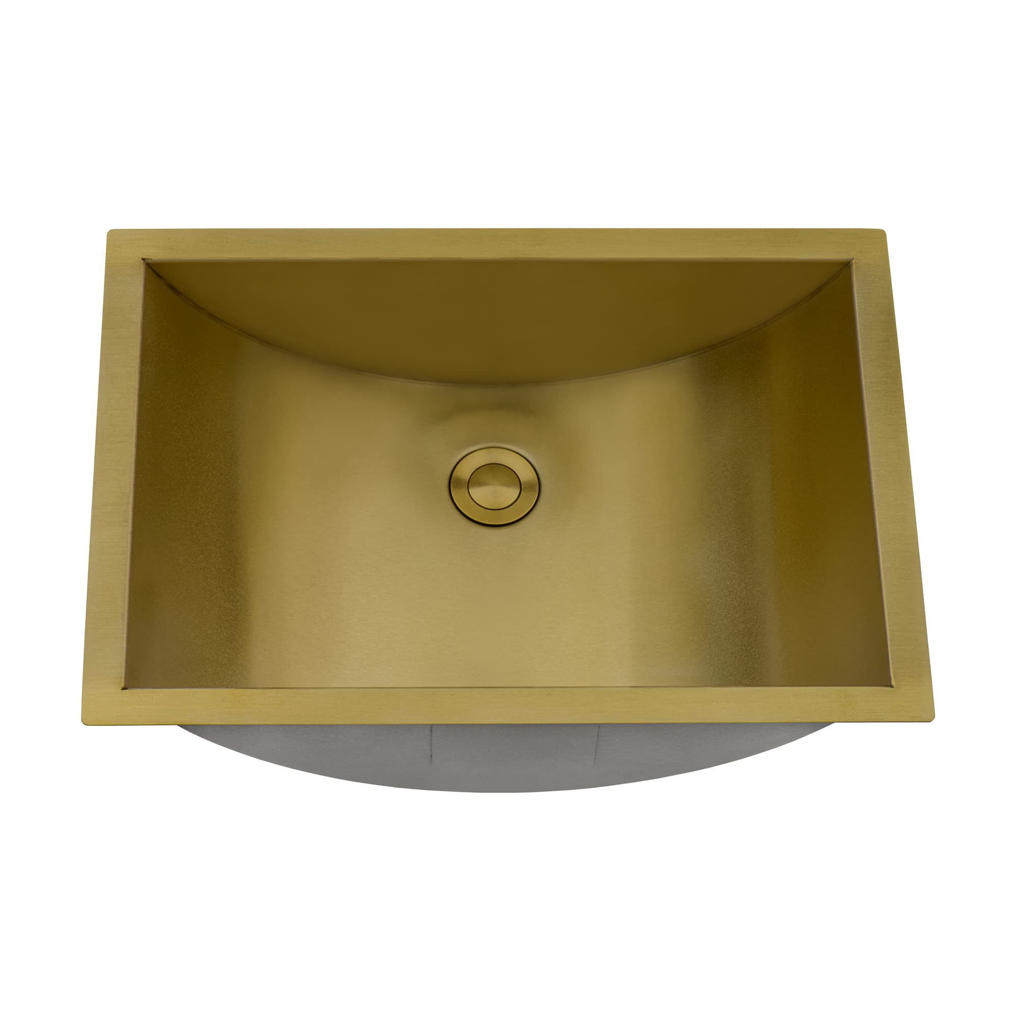 Ruvati Satin Gold Brass Tone Undermount Bathroom Sink 16 x 11 inch Stainless Steel - RVH6107GG