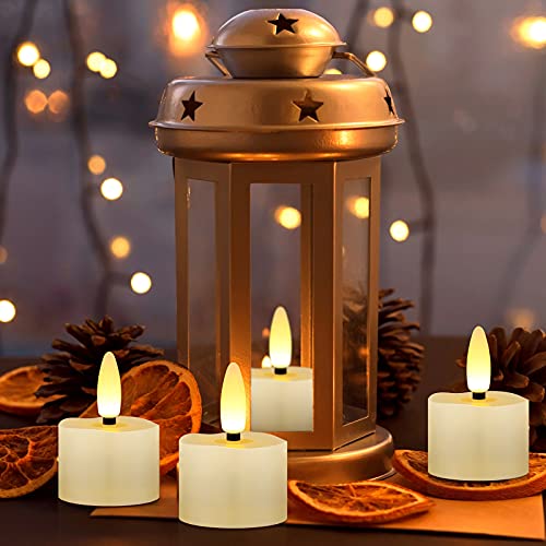 12 PCS Rechargeable Flameless Tea Lights Candles Flickering with Remote Timer and 2 USB Charging Cables, 3D Wick Battery Operated Led Decorative Candle Lights for Home, Halloween, Christmas Decor