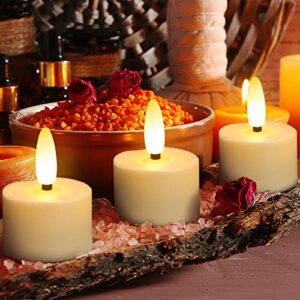 12 PCS Rechargeable Flameless Tea Lights Candles Flickering with Remote Timer and 2 USB Charging Cables, 3D Wick Battery Operated Led Decorative Candle Lights for Home, Halloween, Christmas Decor