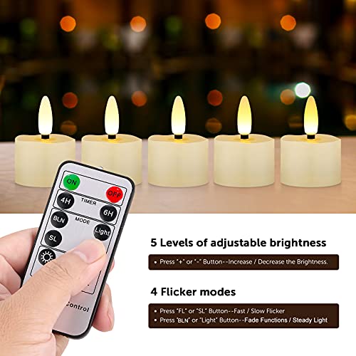 12 PCS Rechargeable Flameless Tea Lights Candles Flickering with Remote Timer and 2 USB Charging Cables, 3D Wick Battery Operated Led Decorative Candle Lights for Home, Halloween, Christmas Decor