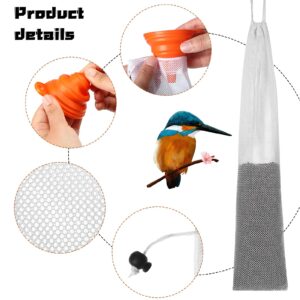 5 Pieces Thistle Sock Bird Feeder Thistle Seed Feeder Socks Thistle Feeder for Finches Finch Feeder Mesh Socks Bird Sack Feeders with Folding Food Funnel for Garden Yard Outdoor (White, 4 x 16 Inch)