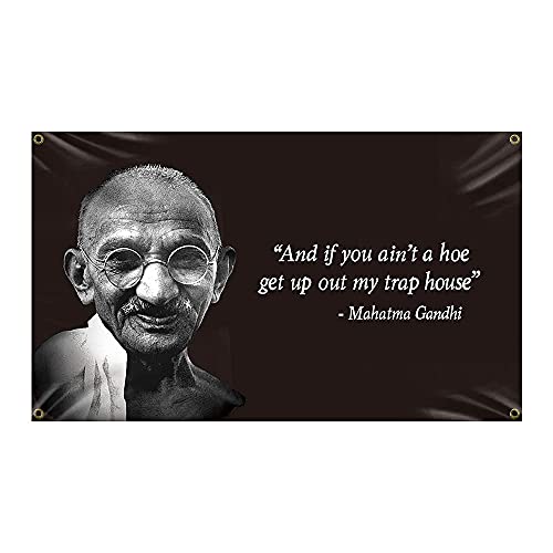 Gandhi Flag 3x5 FT Banner Dorm Banner with Four Brass Grommets for College Party Indoor Decorations