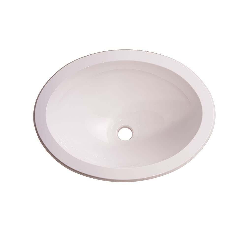 ToughGrade Single Bowl RV 13-3/4" Long x 10-3/8" Wide Bathroom Sink (White/Parchment) (White)